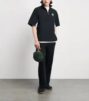 MALBON Pine Quarter-zip Windshirt - Black