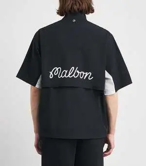 MALBON Pine Quarter-zip Windshirt - Black