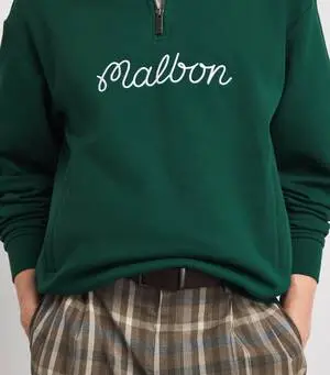 MALBON Collegiate Quarter-zip Sweatshirt - Green