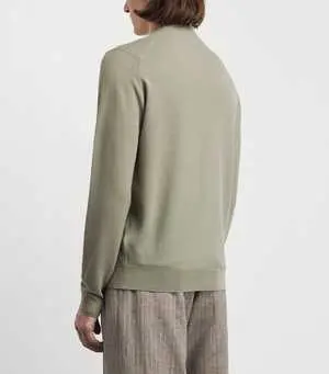 John Smedley Merino Wool Textured Crew Neck Sweater - Green