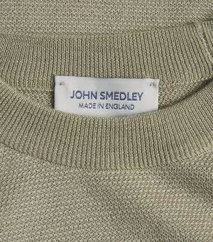 John Smedley Merino Wool Textured Crew Neck Sweater - Green