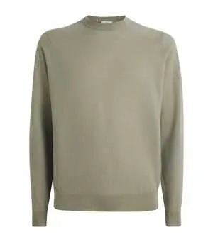 John Smedley Merino Wool Textured Crew Neck Sweater - Green