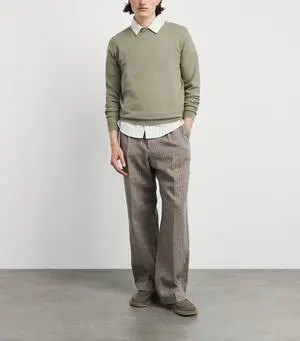 John Smedley Merino Wool Textured Crew Neck Sweater