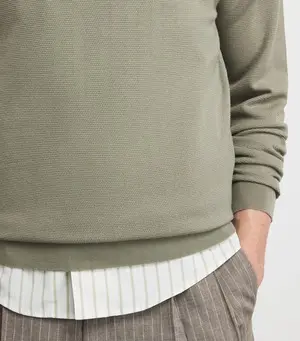 John Smedley Merino Wool Textured Crew Neck Sweater