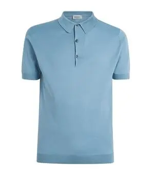 John Smedley Sea Island Cotton Adrian Polo Shirt - Blue