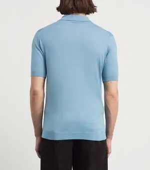 John Smedley Sea Island Cotton Adrian Polo Shirt - Blue