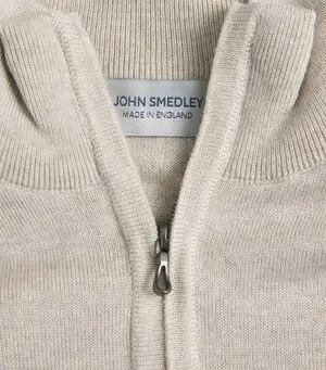 John Smedley Merino Wool Quarter-zip Sweater - Beige