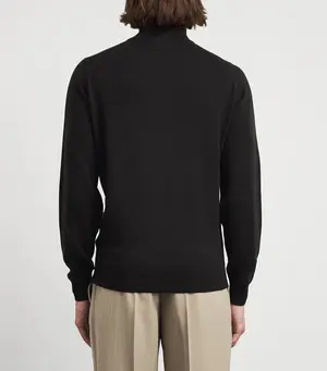 John Smedley Merino Wool Quarter-zip Sweater - Brown