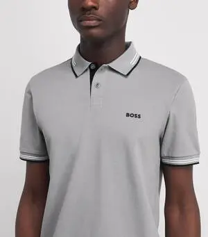 BOSS Stretch-cotton Logo Polo Shirt - Grey