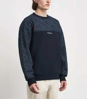 MALBON Tierra Crewneck Sweatshirt With Embroidered Panel