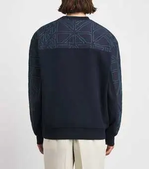 MALBON Tierra Crewneck Sweatshirt With Embroidered Panel