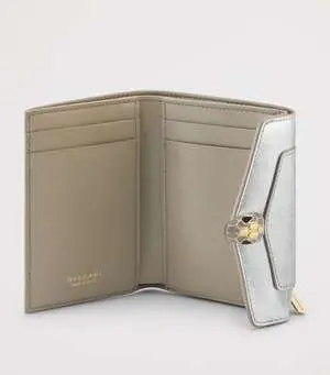 BVLGARI Metallic Leather Serpenti Forever Compact Wallet