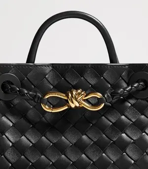 Bottega Veneta Mini Leather Andiamo Top-handle Bag With Intrecciato Weave