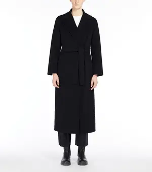 Max Mara Virgin Wool Poldo Wrap Coat - Navy
