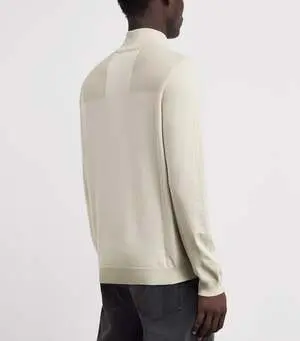 BOSS Ribbed Logo Quarter-zip Sweater