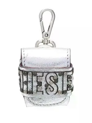 DIESEL® Coin-pocket Keyring With Stud Detailing - Silver