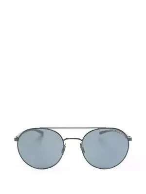 Porsche Design Double-bridge Round-frame Sunglasses - Black