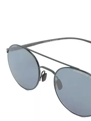Porsche Design Double-bridge Round-frame Sunglasses