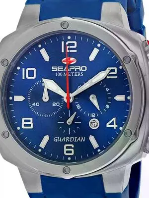 SEAPRO 44mm Guardian Chronograph Watch - Blue