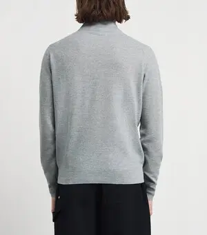 John Smedley Merino Wool Textured Zip-up Cardigan