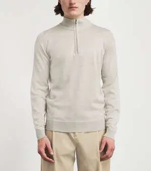 John Smedley Merino Wool Quarter-zip Sweater