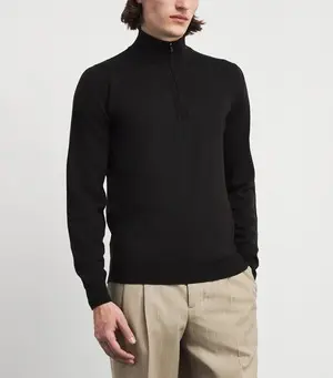John Smedley Merino Wool Quarter-zip Sweater