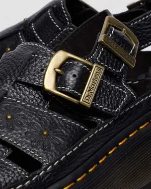 Dr. Martens Wrenlie Open Toe Nappa Leather Fisherman Platform Sandals - Black