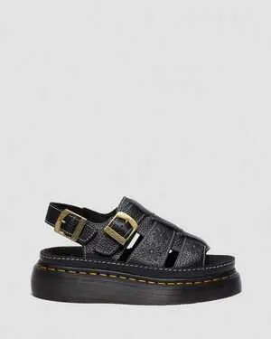 Dr. Martens Wrenlie Open Toe Nappa Leather Fisherman Platform Sandals - Black