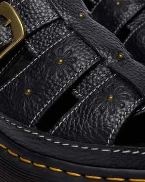 Dr. Martens Wrenlie Open Toe Nappa Leather Fisherman Platform Sandals - Black