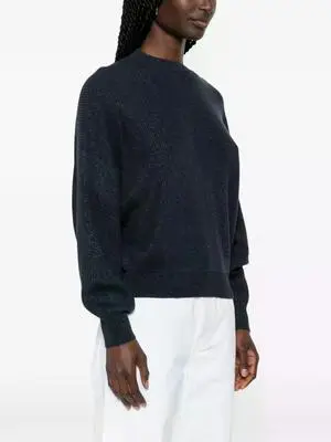 Brunello Cucinelli Metallic Ribbed Knit Sweater