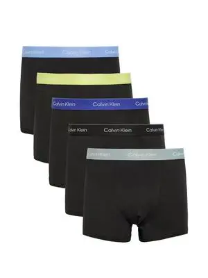 Calvin Klein Logo-waistband Trunks Set - Black