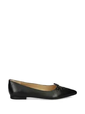Ralph Lauren Lace-up Pointed-toe Ballet Flats - Black