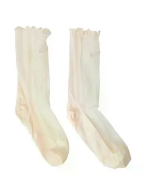 Nike Logo Embroidered Socks With Ruffle Trim