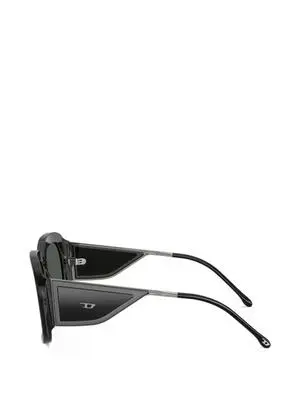 DIESEL® Oversized Square Frame Sunglasses - Black