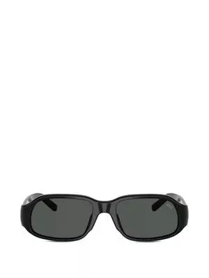 DIESEL® Rectangular Frame Sunglasses With Contrasting Metal Components - Black