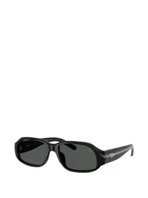 DIESEL® Rectangular Frame Sunglasses With Contrasting Metal Components - Black