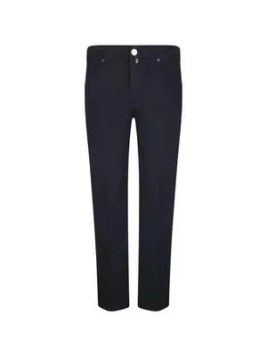 Jacob Cohen Logo-patch Cotton Trousers - Blue