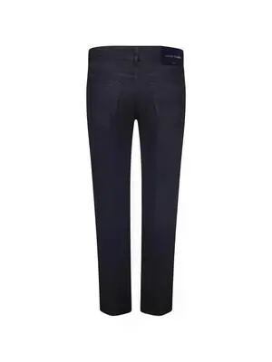 Jacob Cohen Logo-patch Cotton Trousers - Blue
