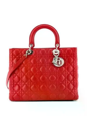 Dior Lady Large Tote Bag - Red