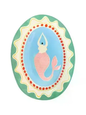 LAETITIA ROUGET Large Mermaid-print Decorative Plate - Blue