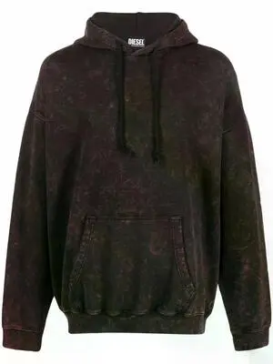 DIESEL® Marbled Effect Cotton Hoodie - Brown