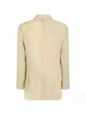 120% Lino Single-breasted Blazer With Notched Lapels