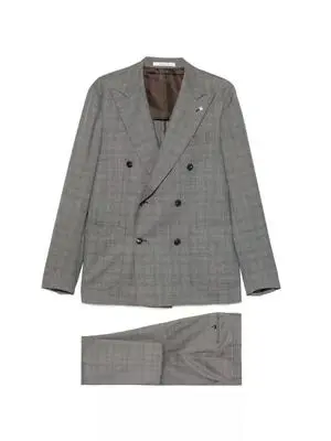 Tagliatore Double-breasted Checked Suit - Grey