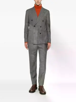 Tagliatore Double-breasted Checked Suit - Grey