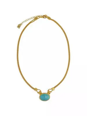 OTTOMAN HANDS Daphne Turquoise Pendant Necklace - Gold