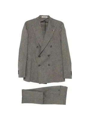 Tagliatore Double-breasted Peaked-lapel Suit - Grey