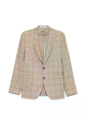Tagliatore Check-pattern Notched-lapel Jacket - Neutrals