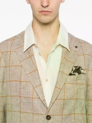 Tagliatore Check-pattern Notched-lapel Jacket - Neutrals