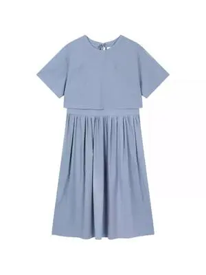 STUDIO TOMBOY Layered Short-sleeved Dress - Blue