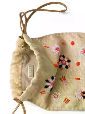 Prada Embroidered Canvas Smartphone Case - Neutrals